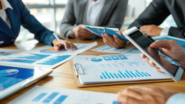 The Business Meeting with Charts.AI Generated Image Stock Image - Image ...