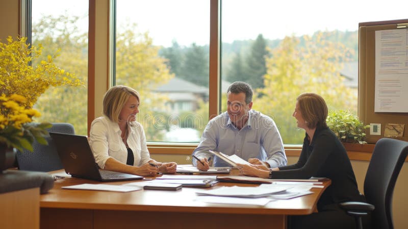 Business Meeting, Collaborative Teamwork in a Modern Office Stock ...