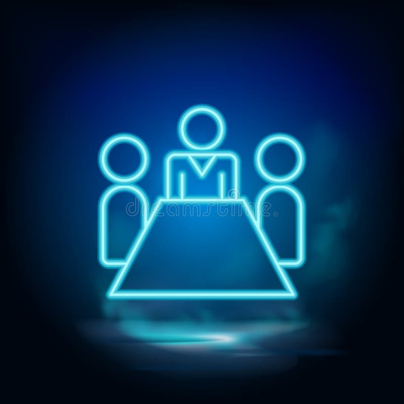 Conference, Presentation, Seminar Neon Icon. Blue Neon Vector Icon ...