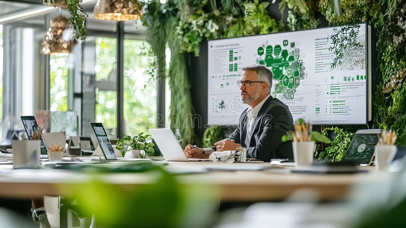 Sustainable Business Meeting Green Office Eco Friendly Workplace ...