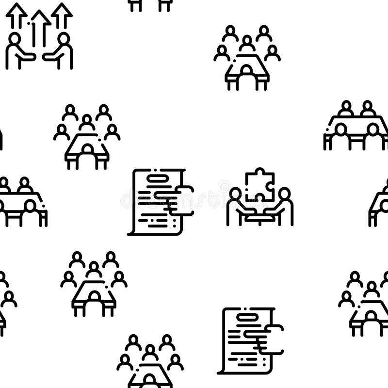 Business Meeting Conference Seamless Pattern Vector Stock Vector ...