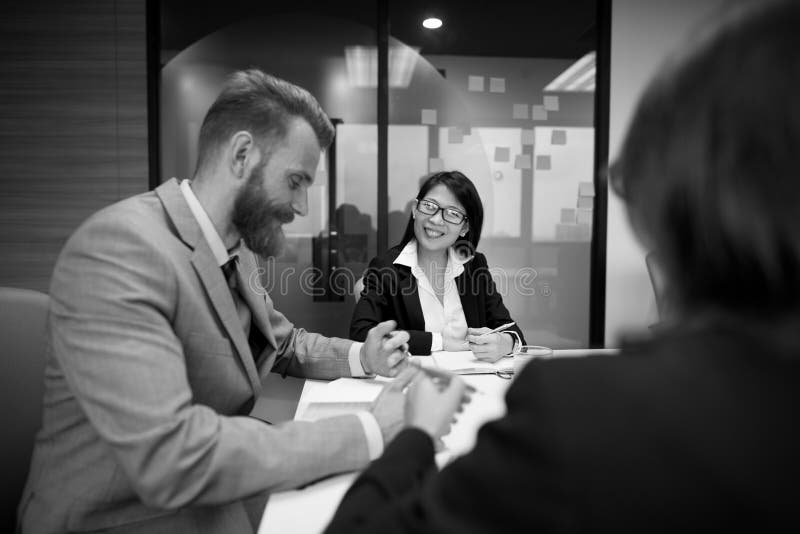 Discussion in the Conference Room Stock Image - Image of room, work ...