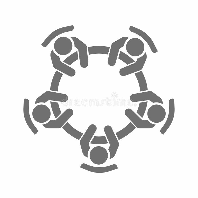 Business Meeting Discussion. Teamwork Activity. People Around the Table ...