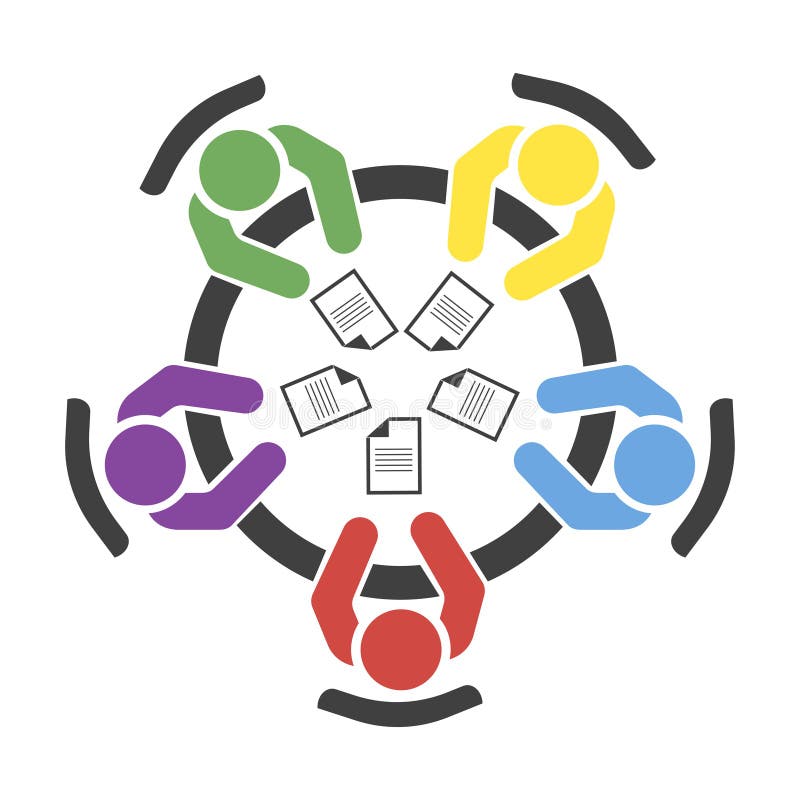 Business Meeting, Discussion. Teamwork Activity. People Around the ...