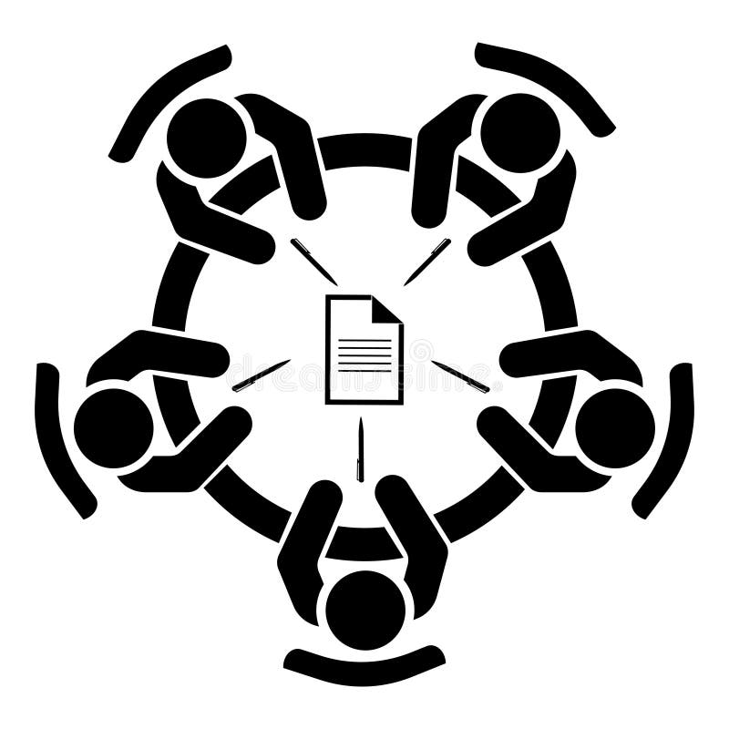 Business Meeting, Discussion. Teamwork Activity. People Around the ...