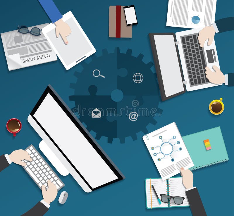 Business Meeting Flat Design Concept Stock Vector - Illustration of ...