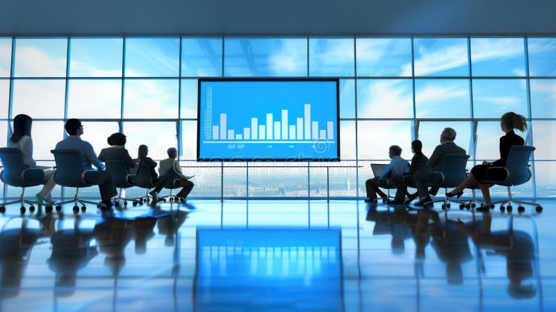 A Business Meeting with a Focus on a Presenter Using a Whiteboard Stock ...