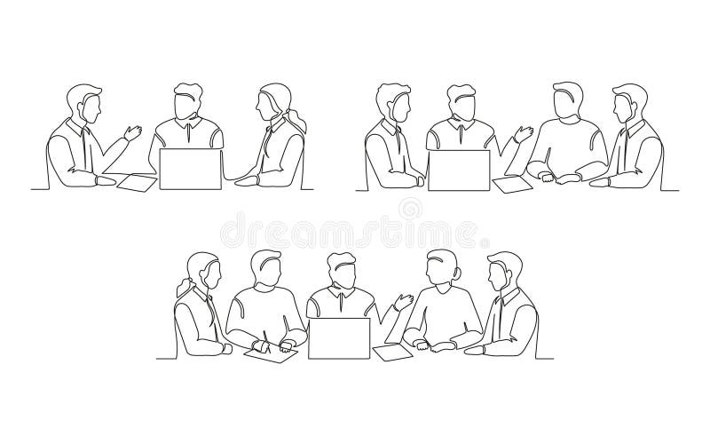 Business Meeting of Group Office People, Work on Laptop Set, Continuous ...