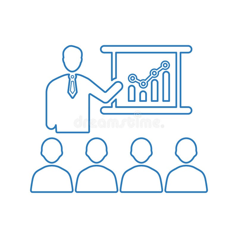 Business Meeting, Group, Presentation Line Icon Stock Illustration ...