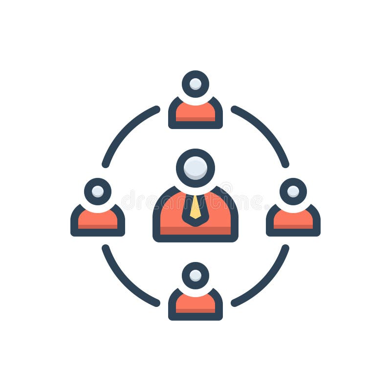 Color Illustration Icon for Business Meeting, People and Connection ...