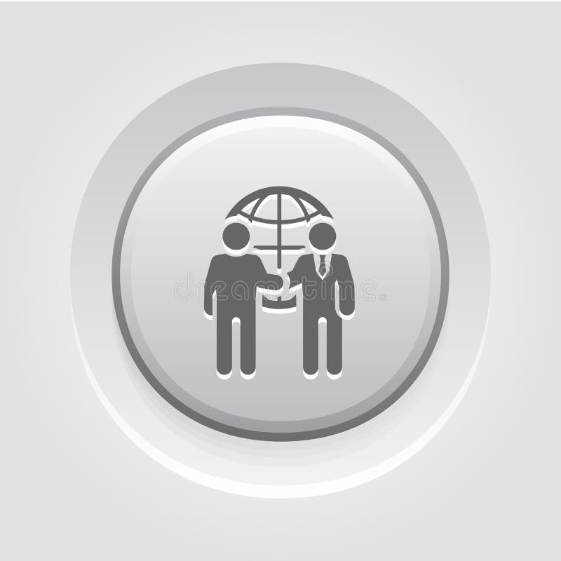 Business Meeting Icon. Grey Button Design Stock Illustration ...