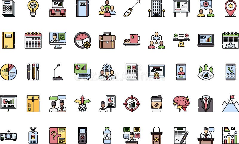 Business Meeting Icons High-Quality Vector Icons Collection with ...