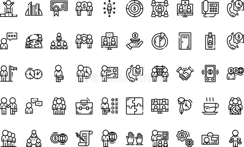 Business Meeting Icons High-Quality Vector Icons Collection with ...