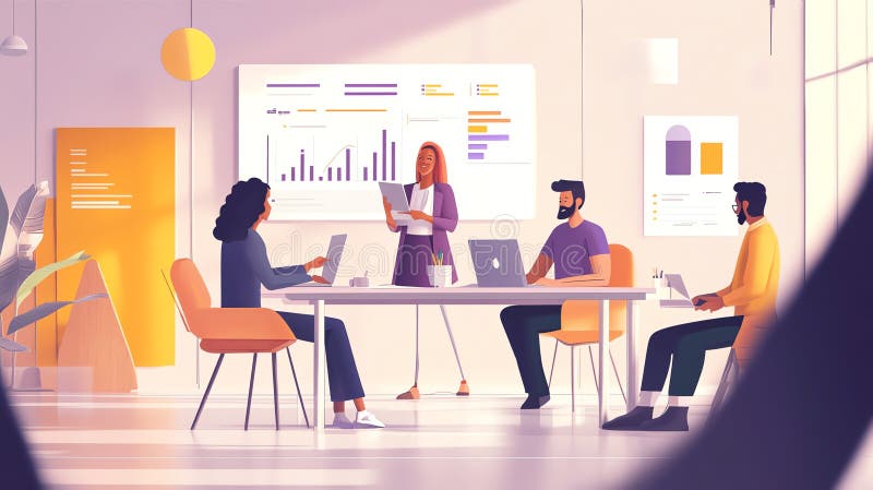 Business Meeting Illustration Teamwork Collaboration Stock Photo ...