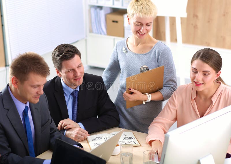 Business Meeting - Manager Discussing Work with Stock Image - Image of ...