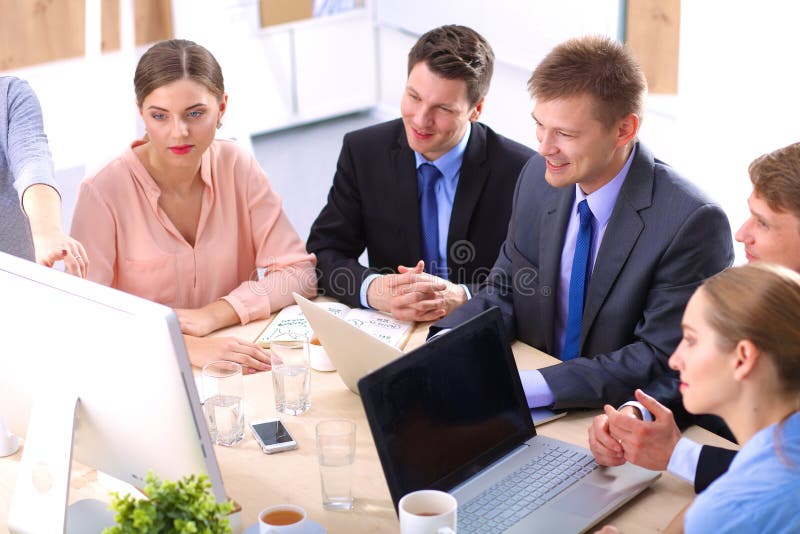 Business Meeting - Manager Discussing Work with Stock Image - Image of ...