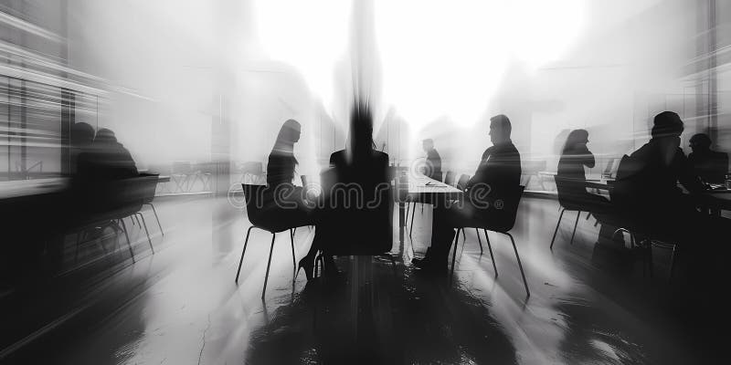 Business Meeting Members in a Meeting Table Stock Illustration ...