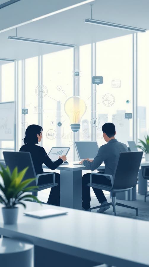 Business Meeting in a Modern Office with Creative Discussions and ...