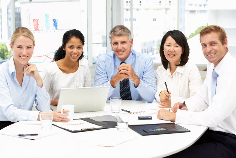 Business Meeting in an Office Stock Image - Image of explaining, camera ...