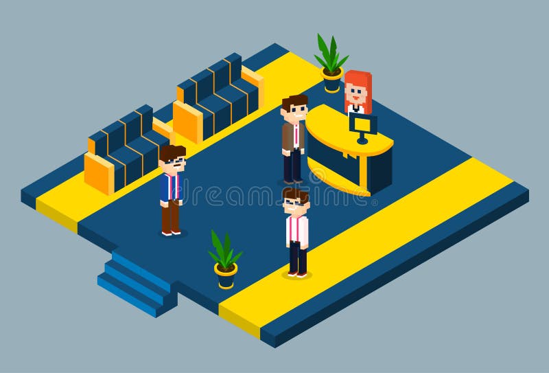 Business Meeting Office Hall Woman Reception Client Stock Vector ...