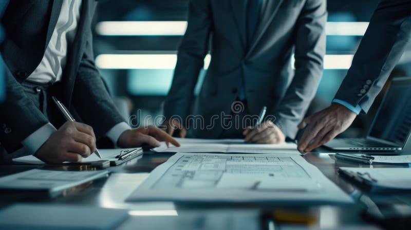 Business Meeting Over Plans.AI Generated Image Stock Photo - Image of ...