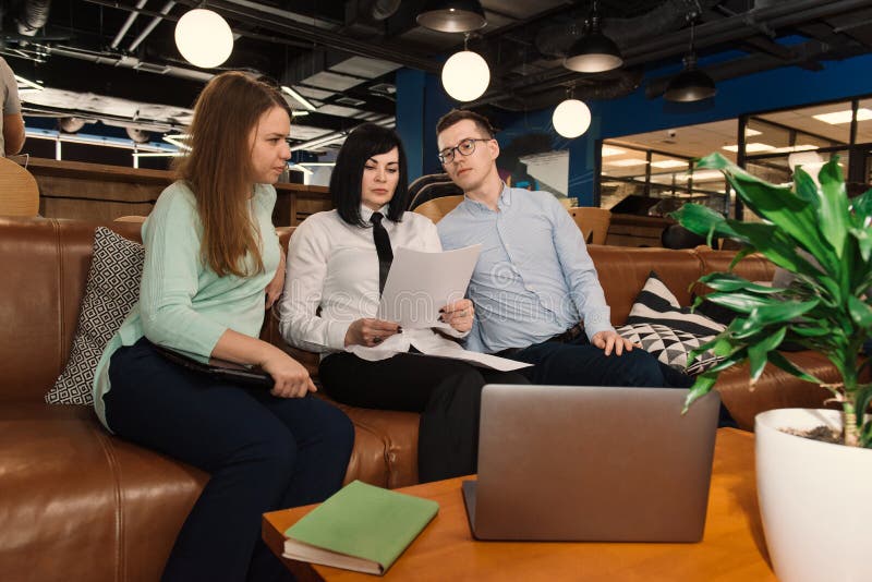 Team Working on Project stock photo. Image of copy, laptop - 146788862