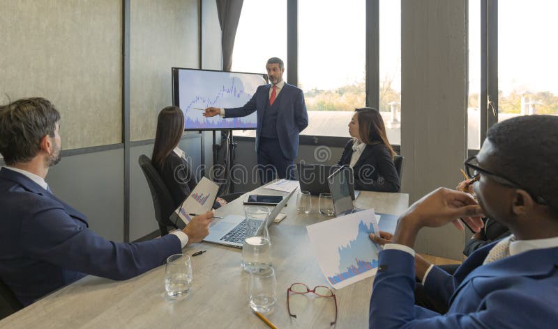 Business Meeting for Presenting Business Plan Information at Office ...