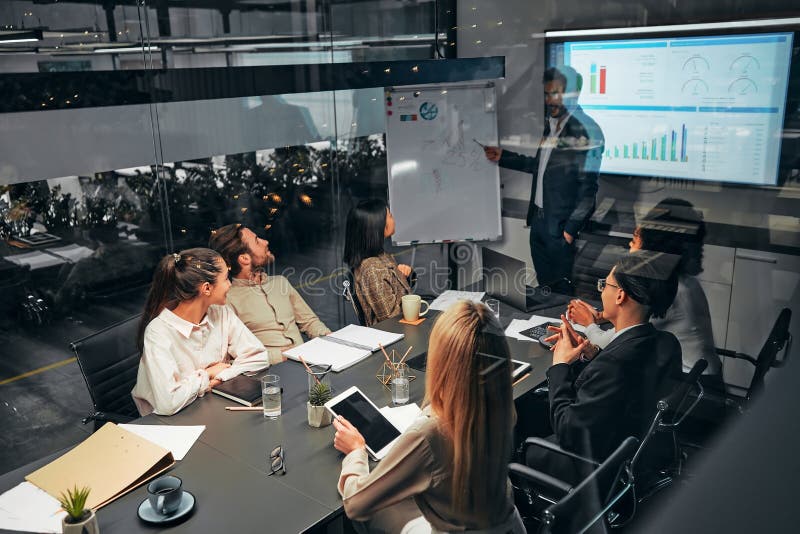 Business Meeting of Professional Experts. a Team of People Working on ...