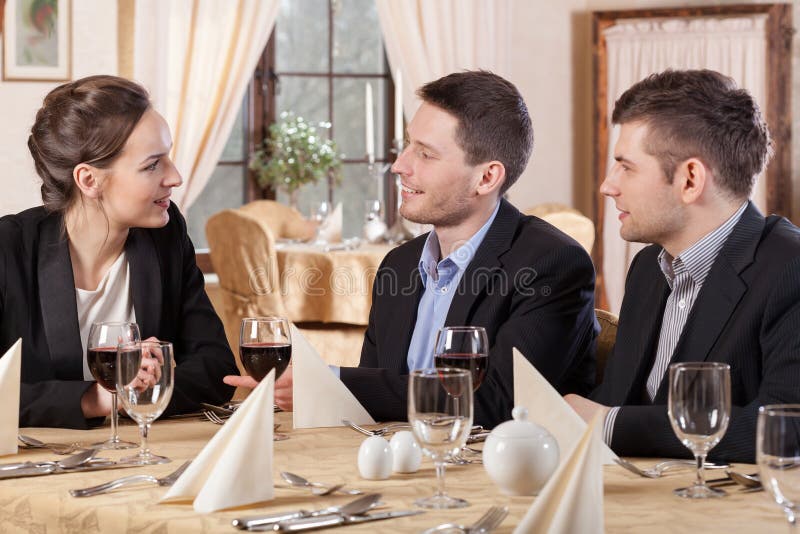 Business Meeting in a Restaurant Stock Photo - Image of attractive ...