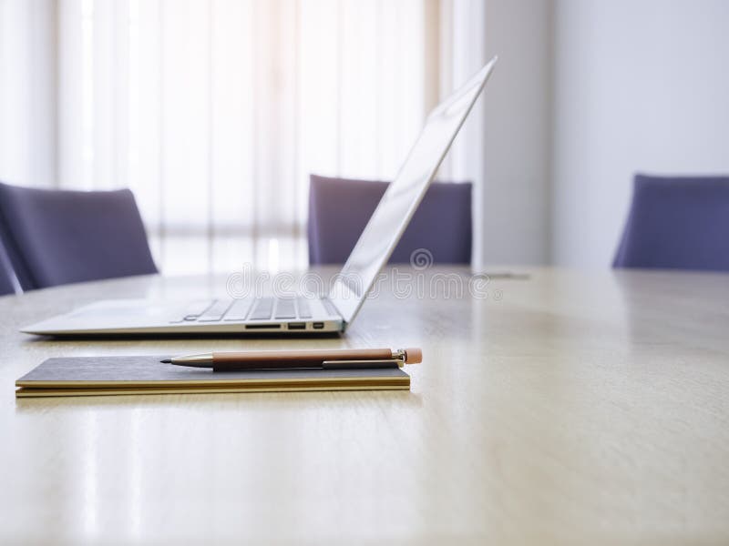 Business Meeting Room with Laptop Computer Boardroom Interior Stock ...