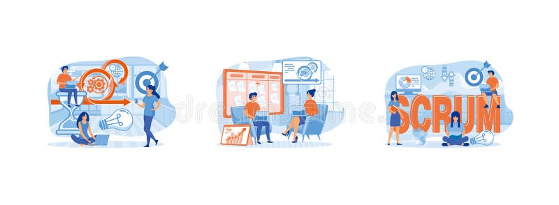 Business Meeting. Software Development Scheme. Scrum Framework Stock ...