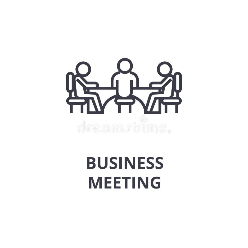 Business Meeting Thin Line Icon, Sign, Symbol, Illustation, Linear ...