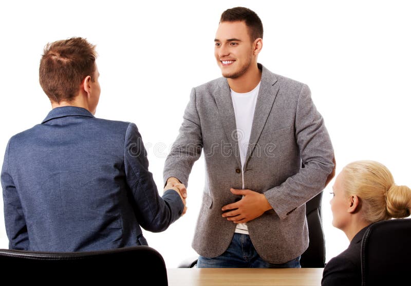 Business Meeting-three People Sitting and Talking Stock Photo - Image ...