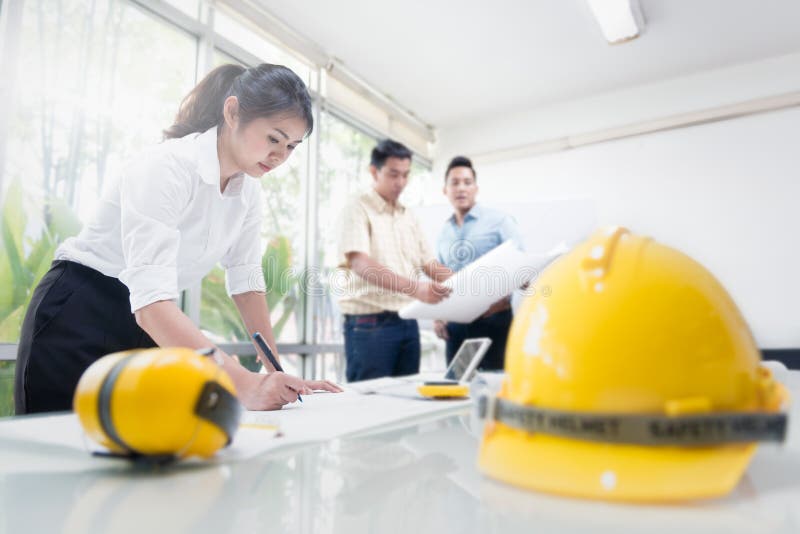 Woman Engineer, Office Engineer and Construction Business Stock Photo ...