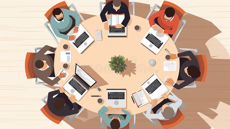 807 Round Table Top View Meeting Stock Photos - Free & Royalty-Free ...
