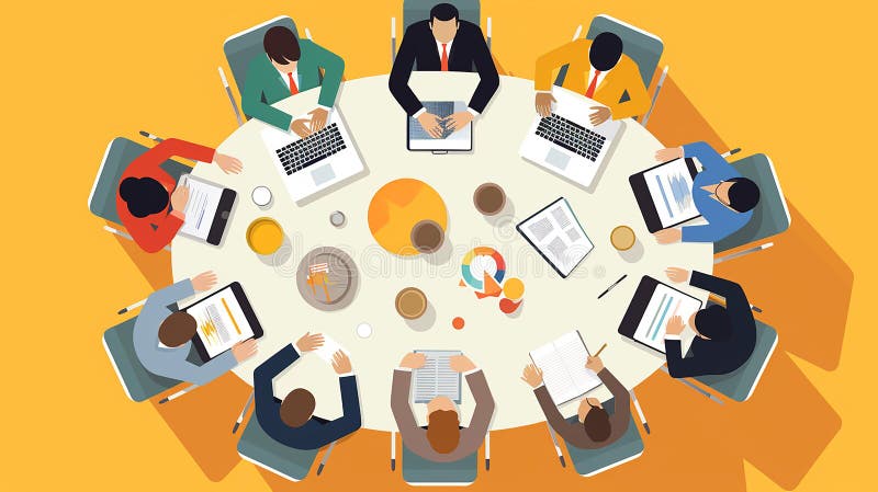 807 Round Table Top View Meeting Stock Photos - Free & Royalty-Free ...