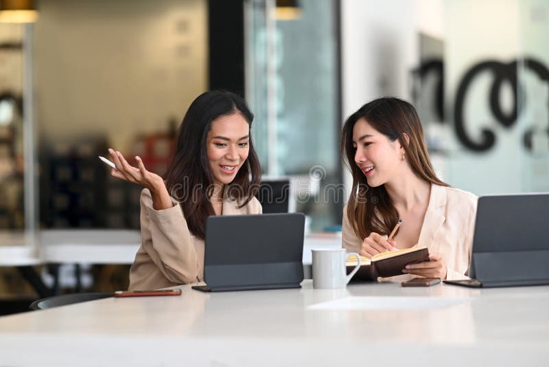 Business Meeting of Two Partners Talking about New Ideas and Developing ...