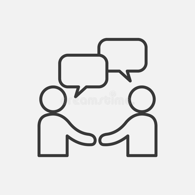 Business Meeting Vector Icon. Meeting with Chat Bubble Vector ...