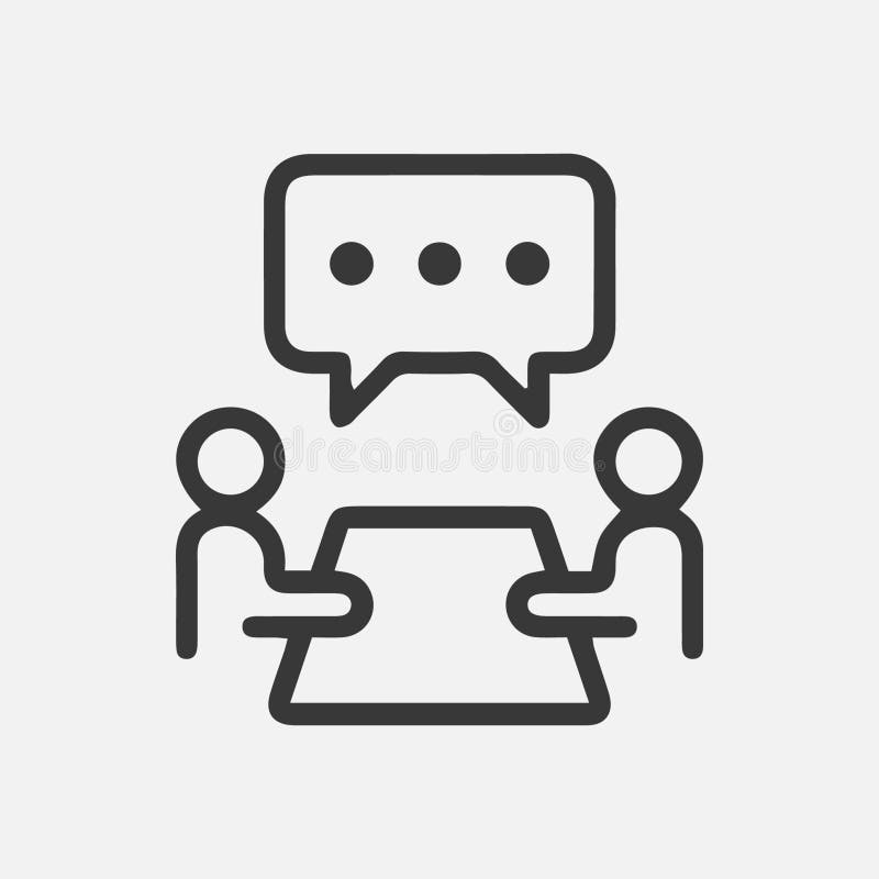 Business Meeting Vector Icon. Meeting with Chat Bubble Vector ...