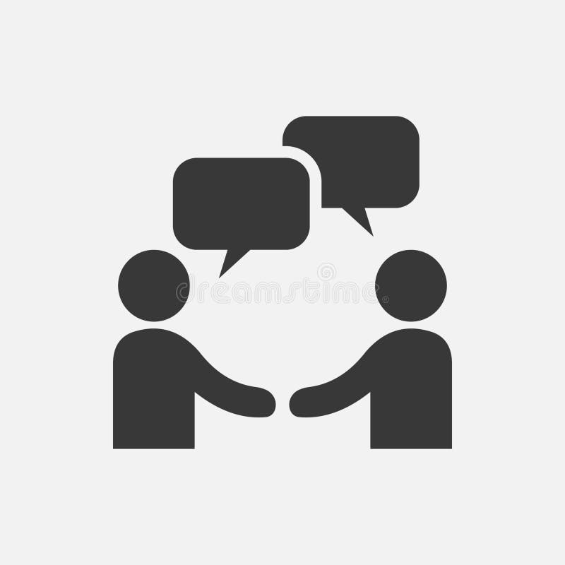 Business Meeting Vector Icon. Meeting with Chat Bubble Vector ...
