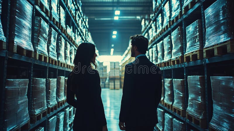 Business Meeting in a Warehouse Professionals Collaborating To Optimize ...