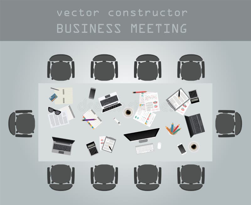 Business Meeting. Working Place in Flat Design Stock Vector ...