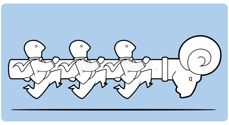 Business Men Attacking Carrying a Battering Ram Stock Illustration ...