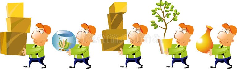 Business Men Carrying Different Objects Stock Illustration ...