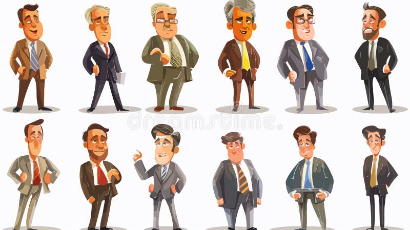 Professional Business Men Cartoon Illustration Vector for Corporate ...