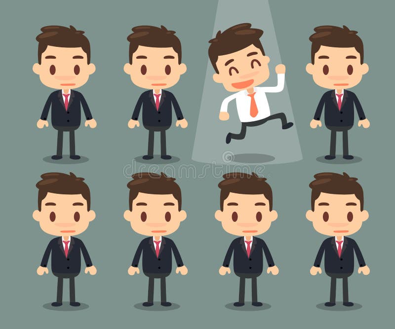 Business Men. Choose the Right Man Stock Illustration - Illustration of ...