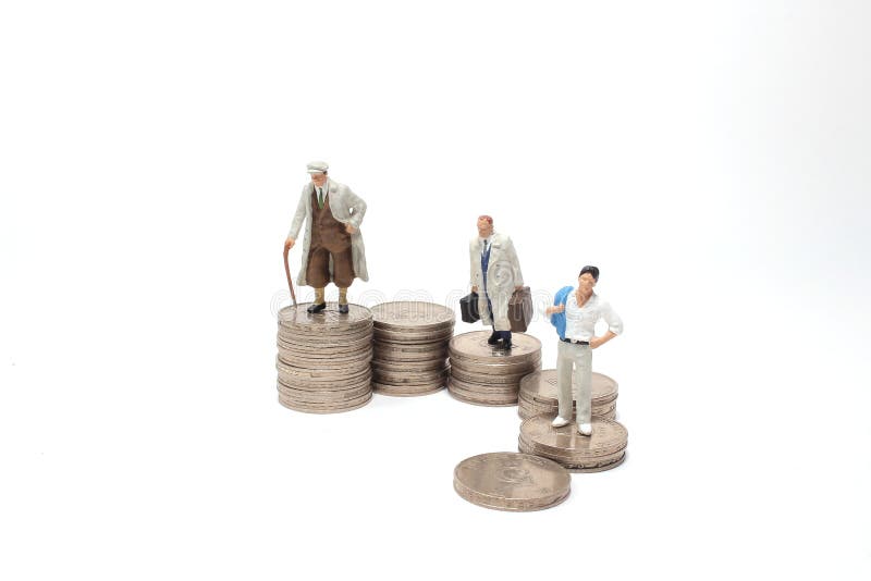 The Business Men Climbing the Steps Made of Coins Stock Image - Image ...