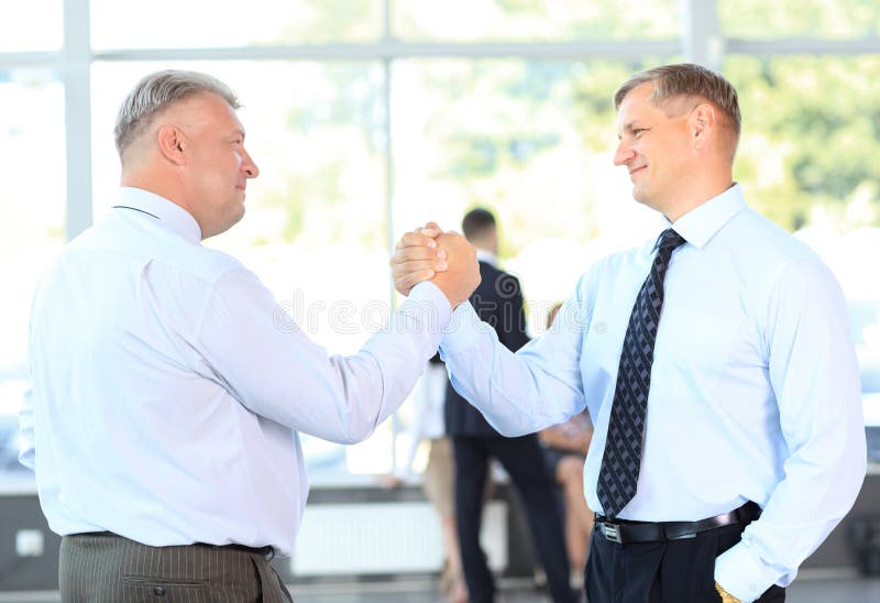 Business Men Closing Deal. Handshake Stock Photo - Image of adult ...