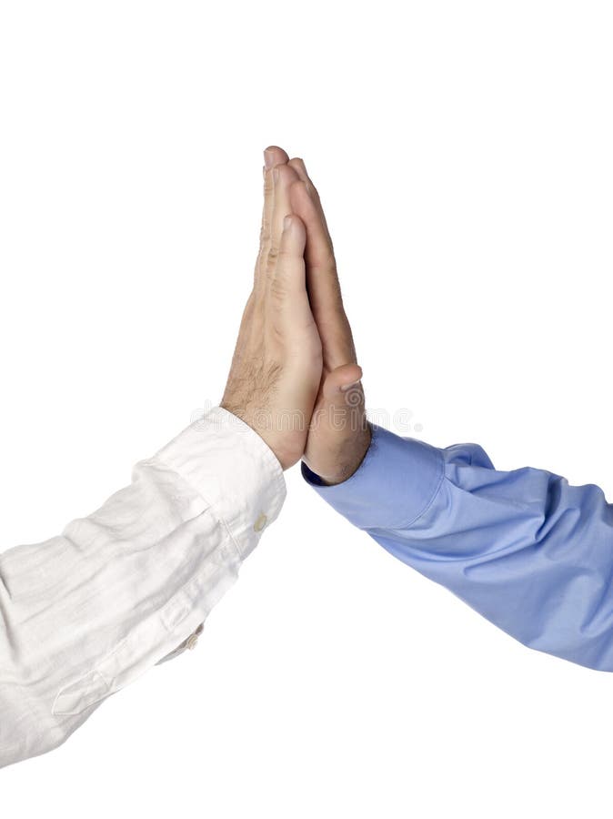 Business Men Hands High Five Stock Photo - Image of boss, partnership ...