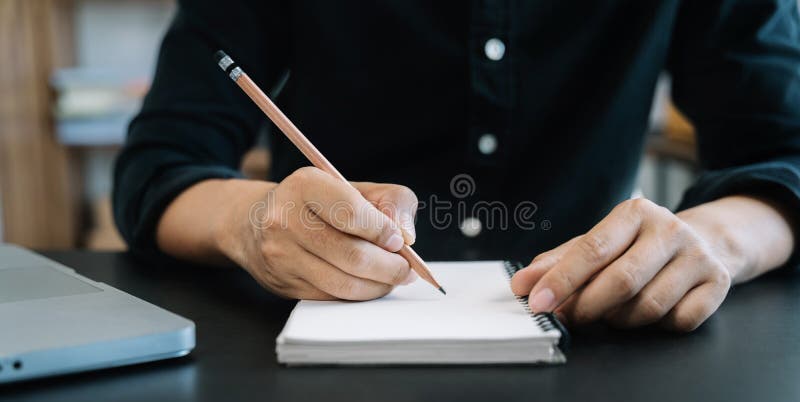 Business Men Hands Taking Notes on a Handwritten Notepad, Creative ...